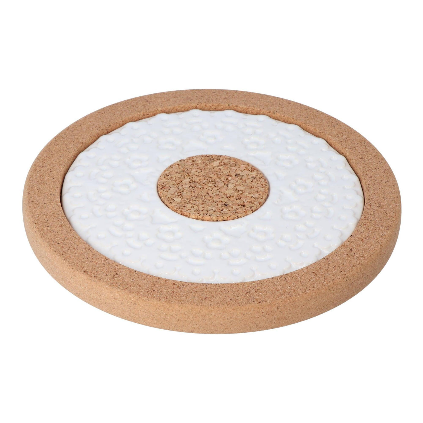 pannenonderzetter kurk wit 19cm duro ceramics — FOODIES IN HEELS
