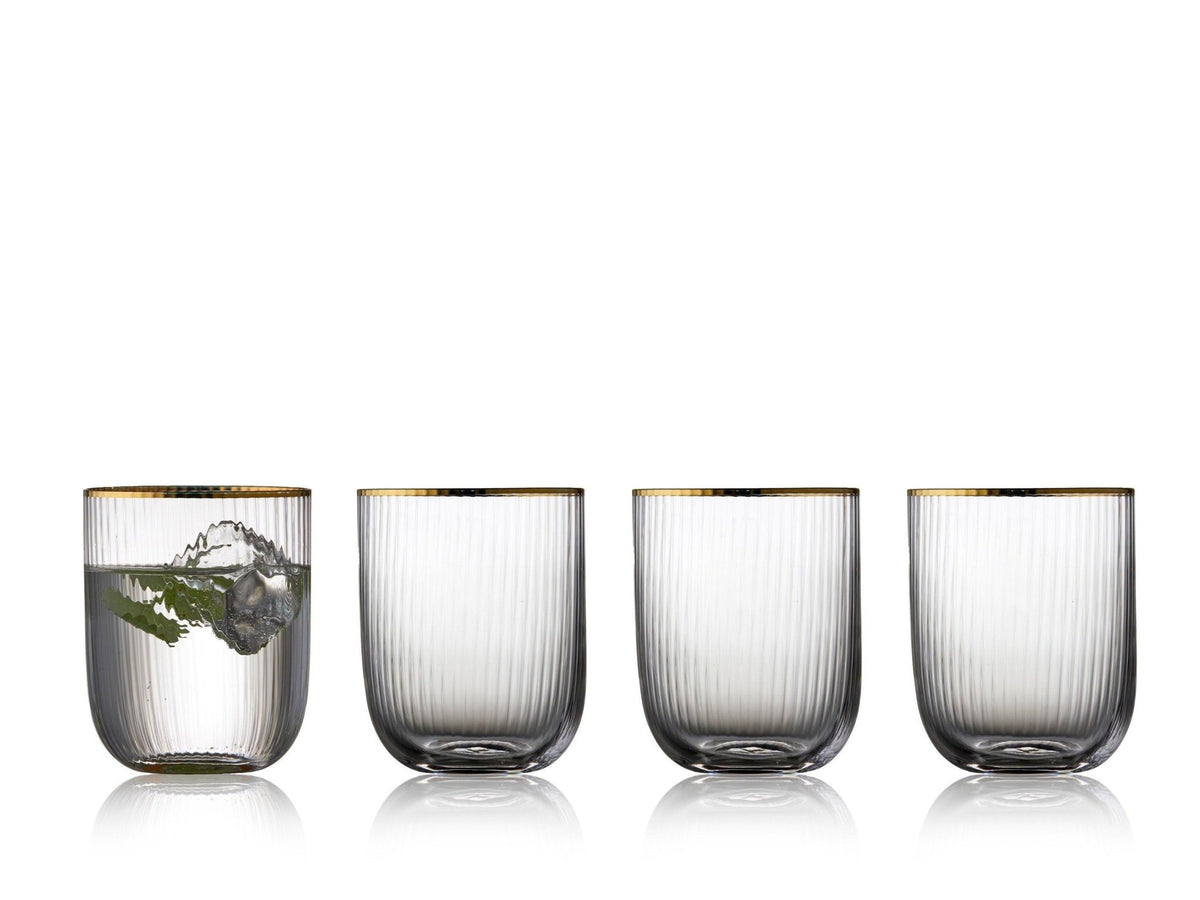 water glasses palermo gold rim (set of 4) lyngby glas - -. FOODIES IN HEELS